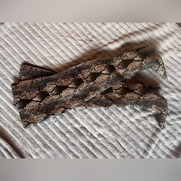 Shoes | Brand New Snake Skin Thigh High Boots | Poshmark